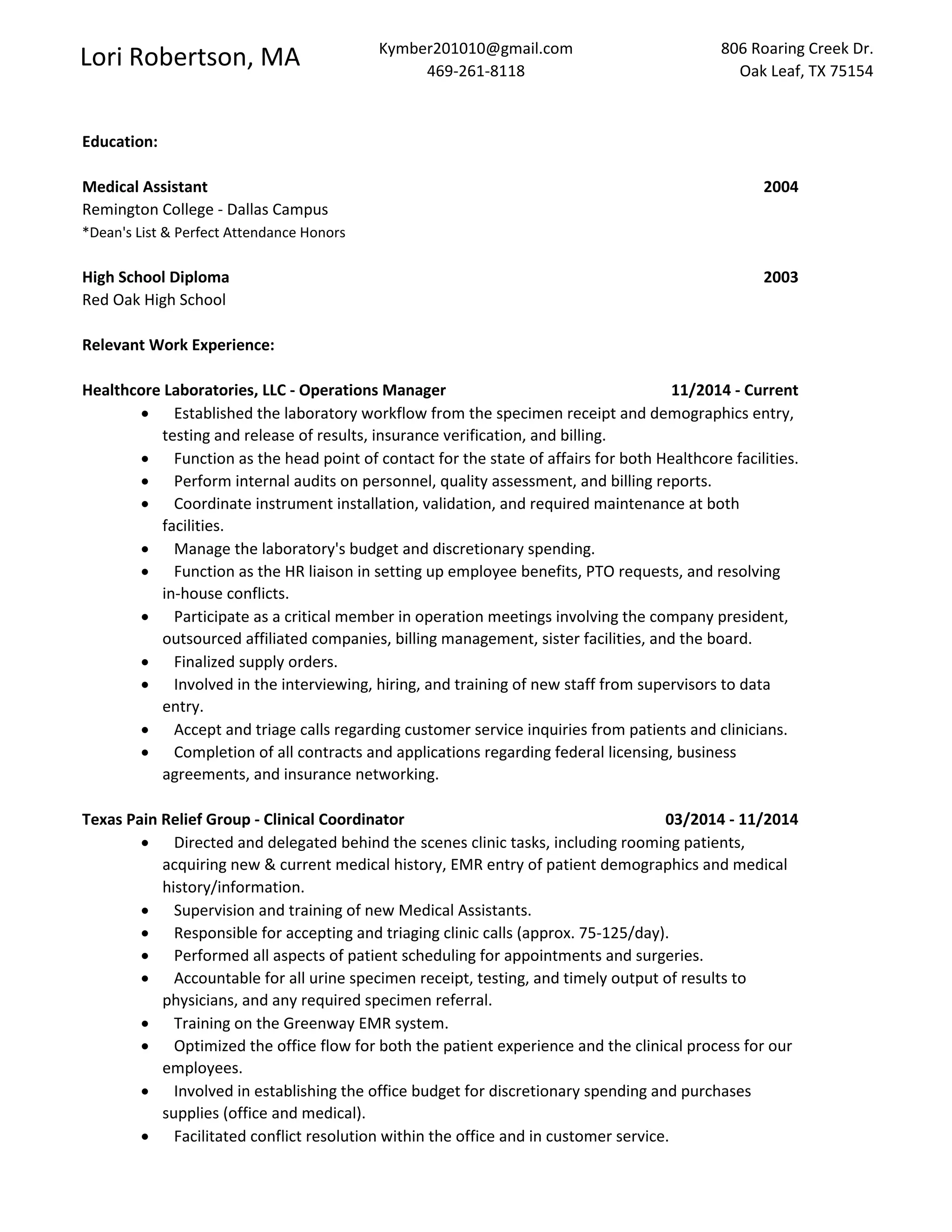 Lori Robertson resume (1) | PDF