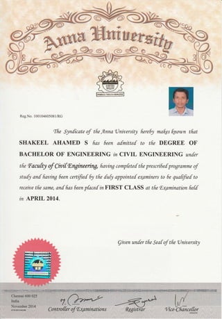 Degree Certificate Front Page | PDF