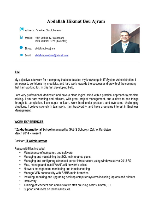 Abdallah Bou Ajram CV | PDF