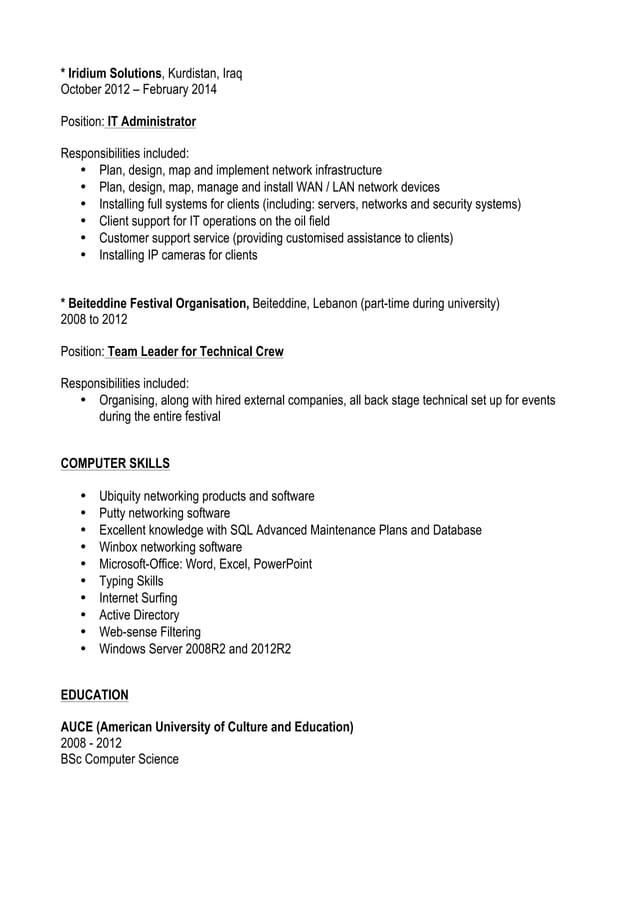 Abdallah Bou Ajram CV | PDF