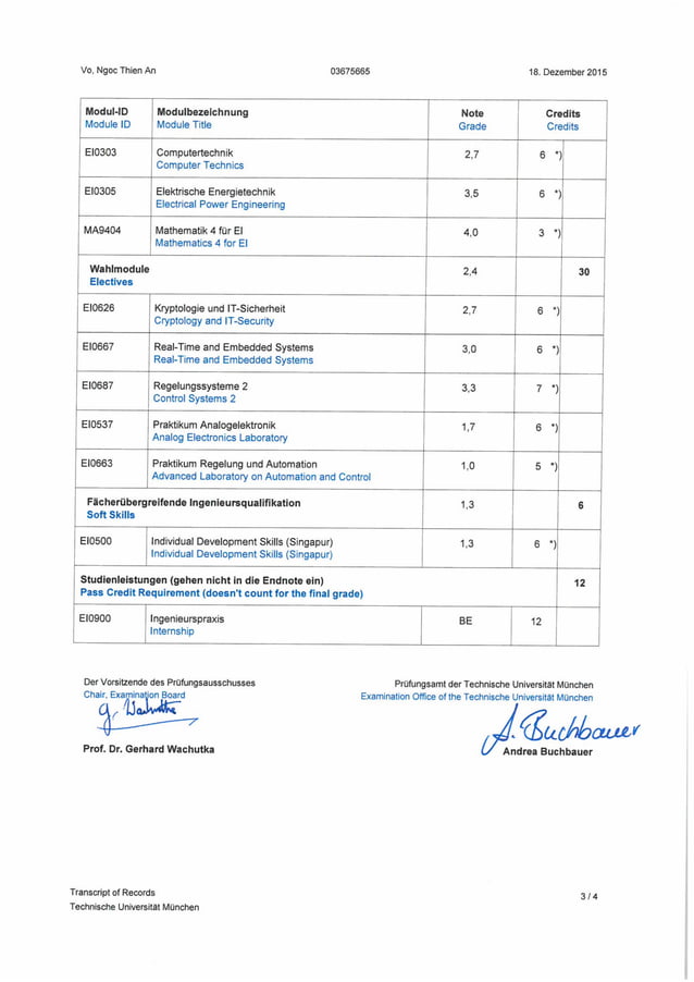 TUM Transcript | PDF