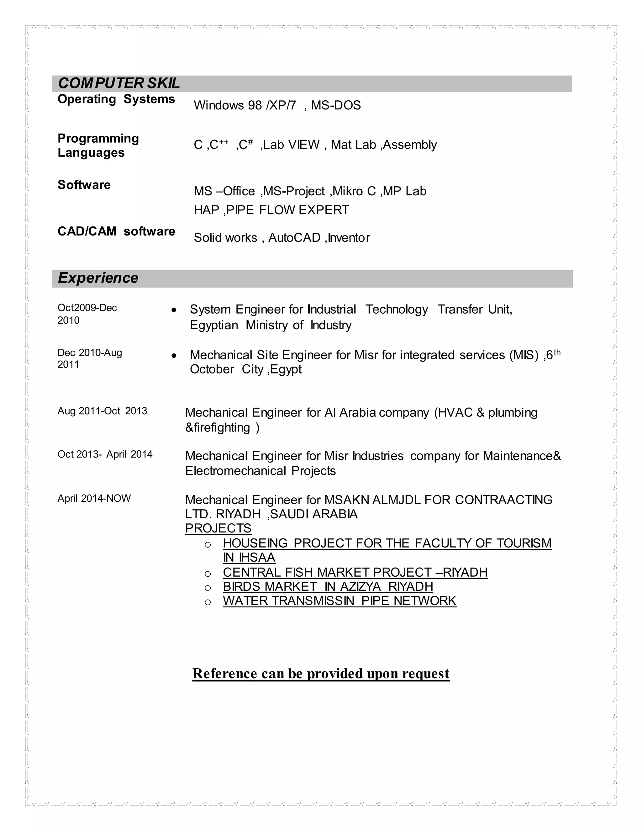 Mohamed Khalifa CV | DOCX