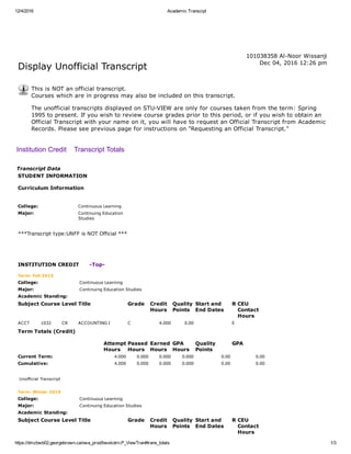 George Brown College Academic Transcipt | PDF