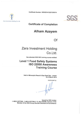 level 1 ISO 22000 | PDF