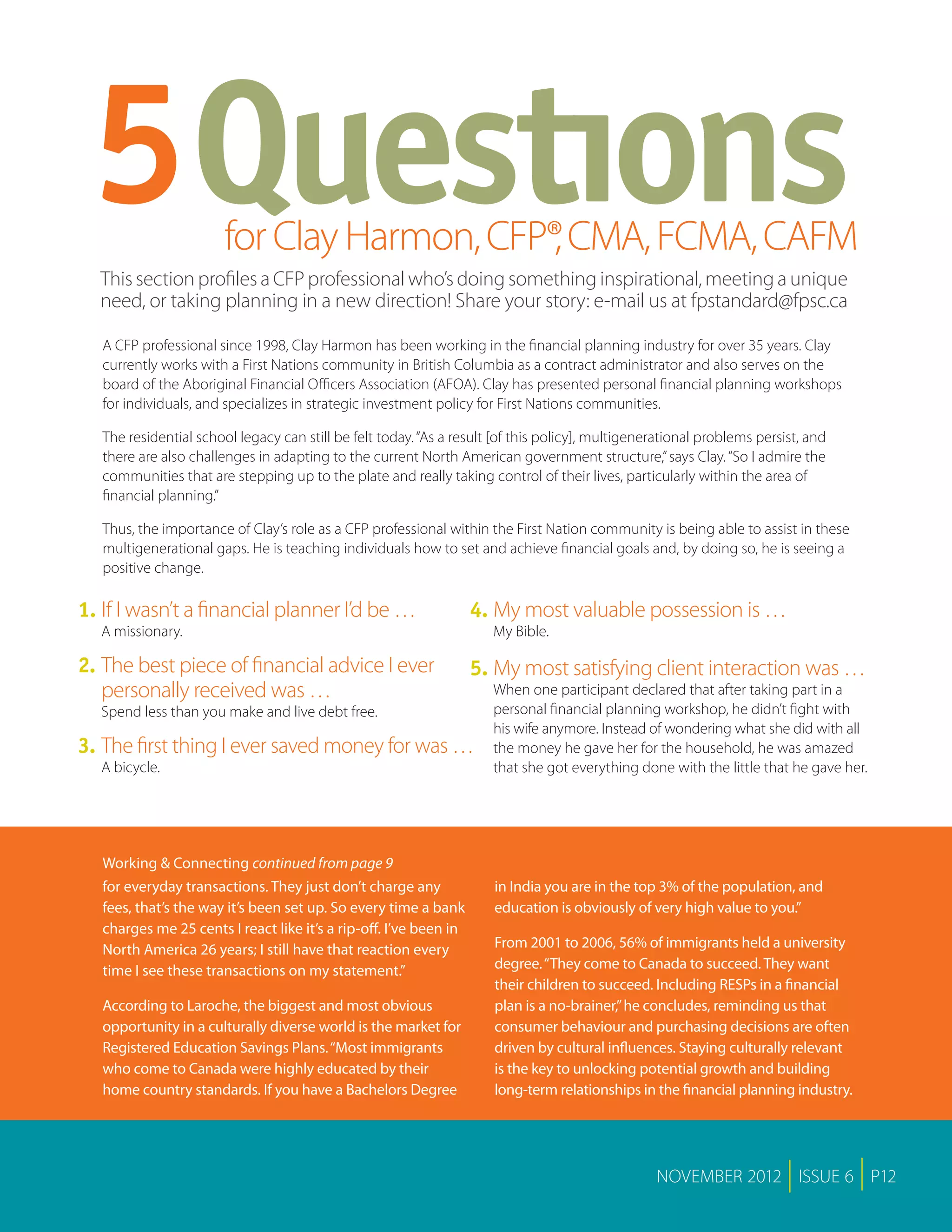 FP_Standard_-_November_2012 | PDF | Financial Planning | Personal Finance