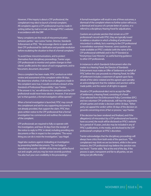 FP_Standard_-_November_2012 | PDF | Financial Planning | Personal Finance