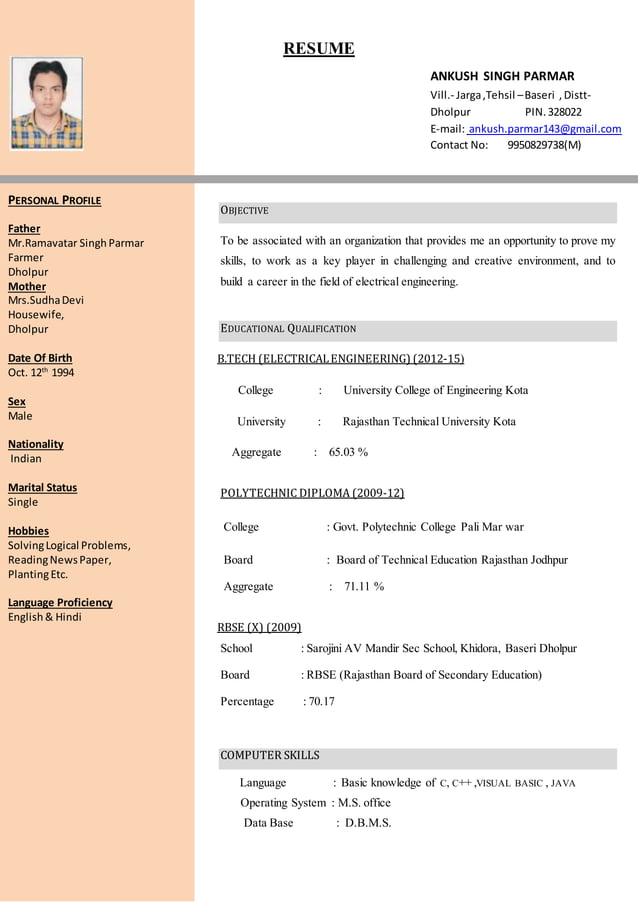 ankush parmar resume 2015 | DOCX