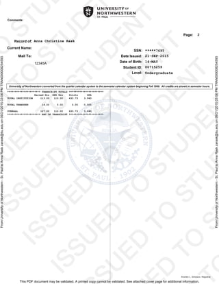 AnnaRaskUNWSPOfficialTranscript | PDF | Undergraduate Education ...