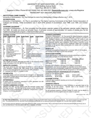 AnnaRaskUNWSPOfficialTranscript | PDF | Undergraduate Education ...
