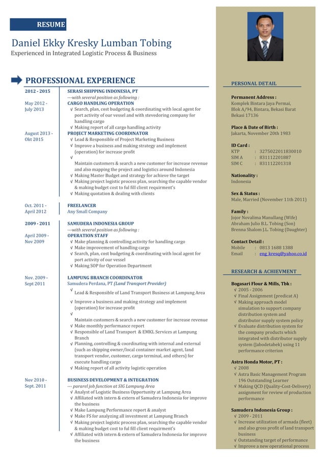 CV DANIEL EKKY KRESKY | PDF