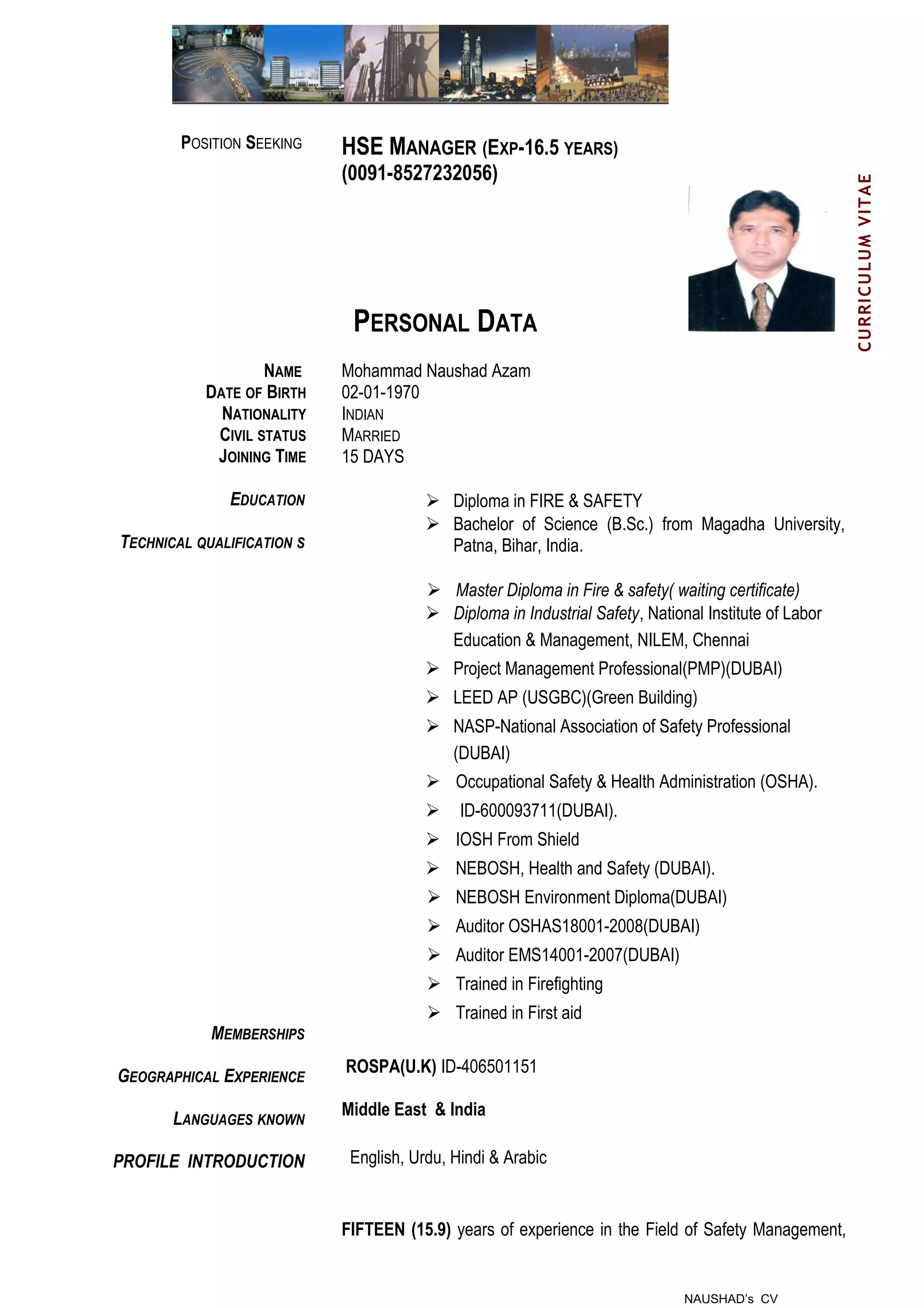 Naushad Azam-Resume | PDF