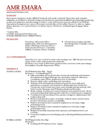 Amr Emara Resume 1 | PDF