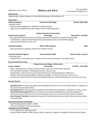 CV-Abdullah Aziz | PDF