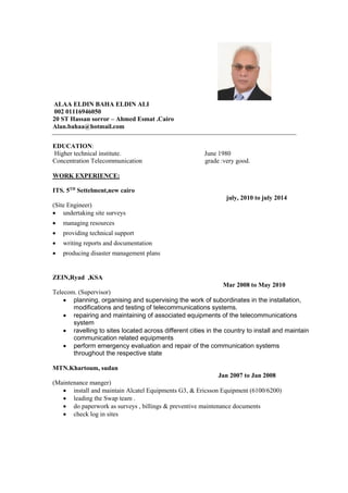 Alaa el din Bahaa el din Ali | PDF | Telecommunications Industry ...
