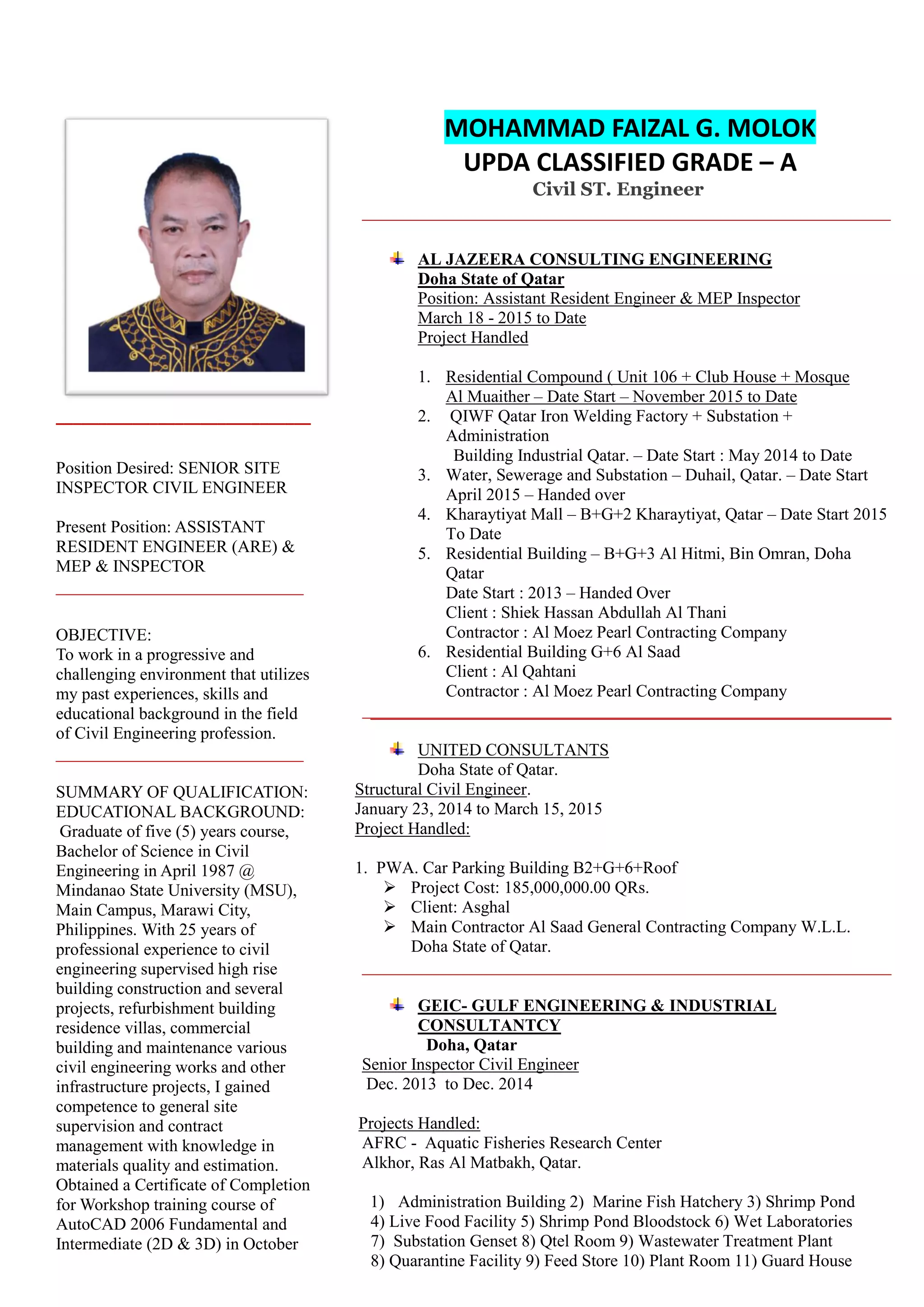 1 Engr. Mohammad Faizal CV (1) - Copy | PDF
