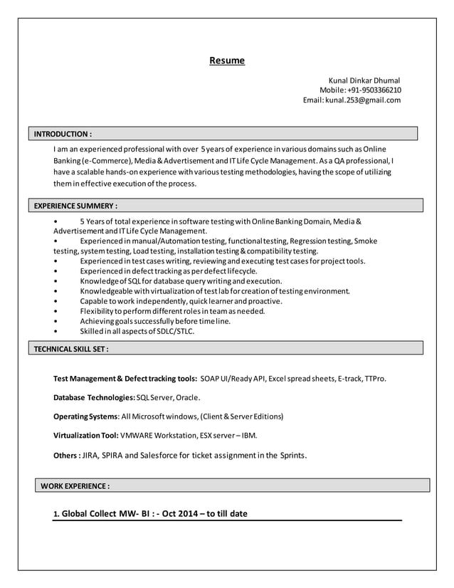 Kunal Resume for companies | PDF
