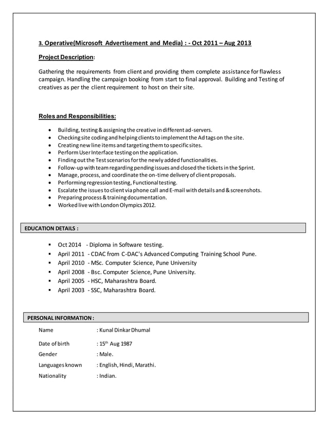 Kunal Resume for companies | PDF