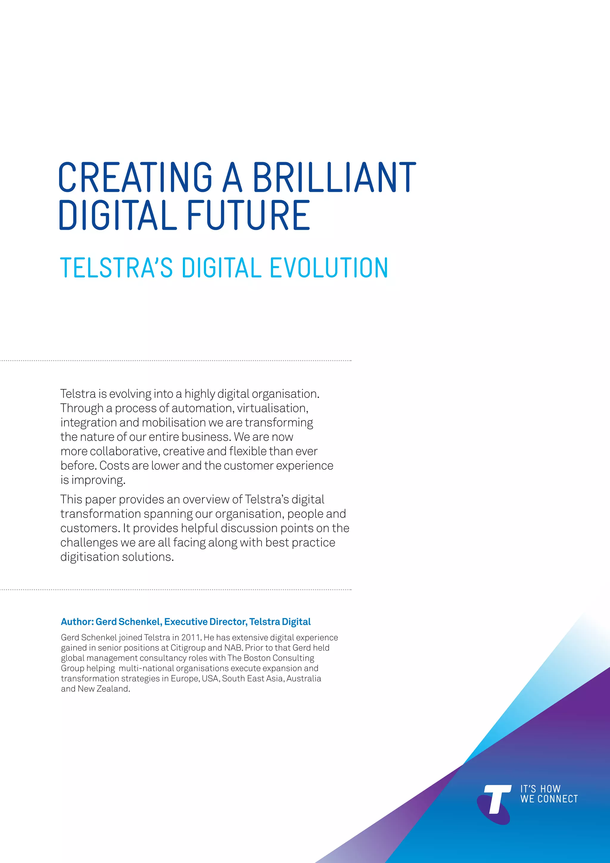 Creating a brilliant digital future_Telstra_March2014 | PDF