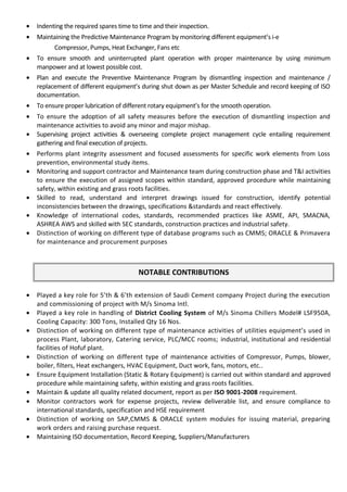 MDK Maintenance Manager 1 7+Year Experience | PDF