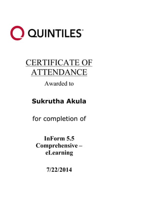 Inform 5.5 Certificate | PDF