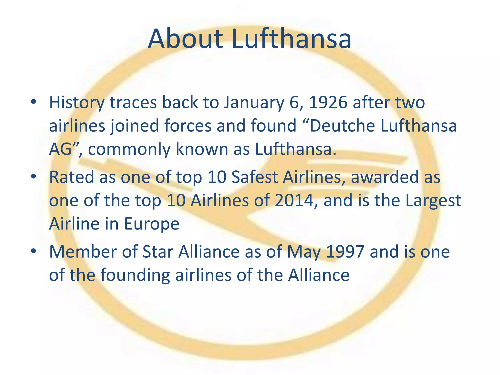 Lufthansa Presentation | PPTX