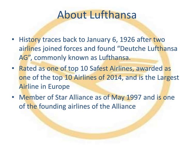 Lufthansa Presentation | PPTX
