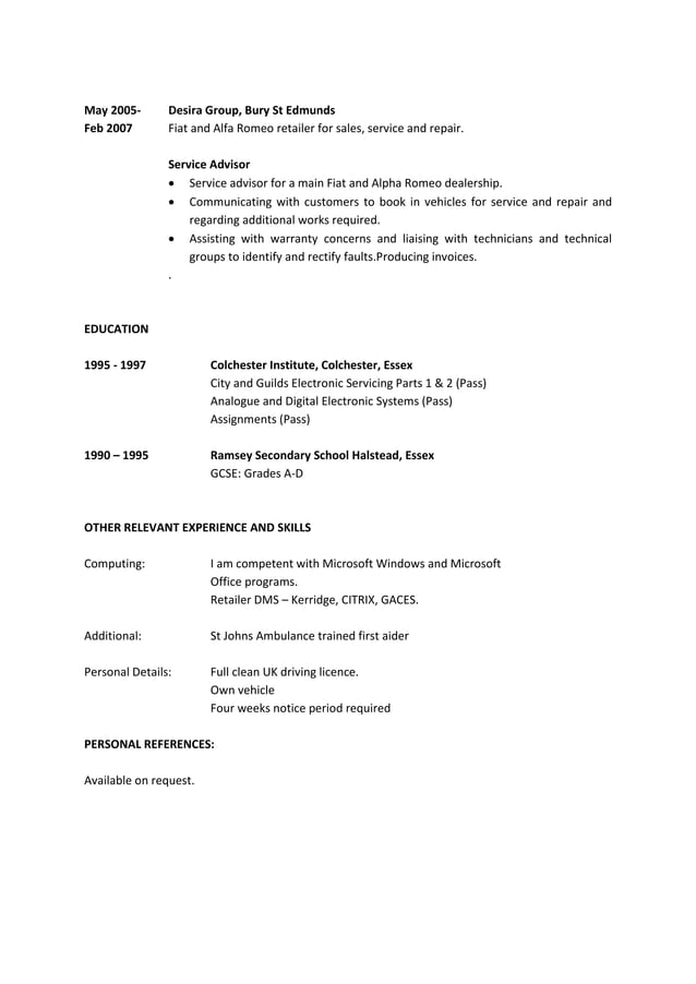 Duncan Massey CV | PDF