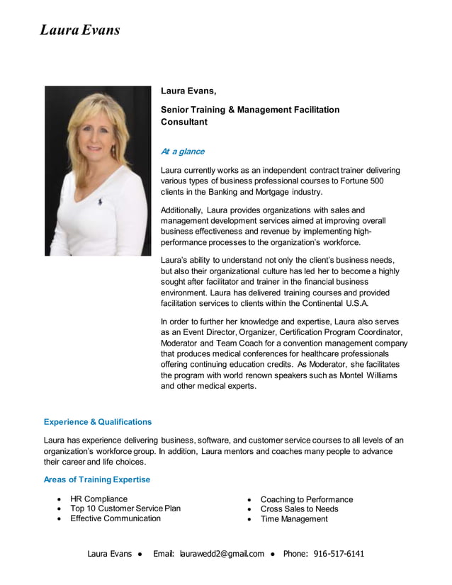 Laura Bio 1-4 (1) | DOCX | Business Administration | Business