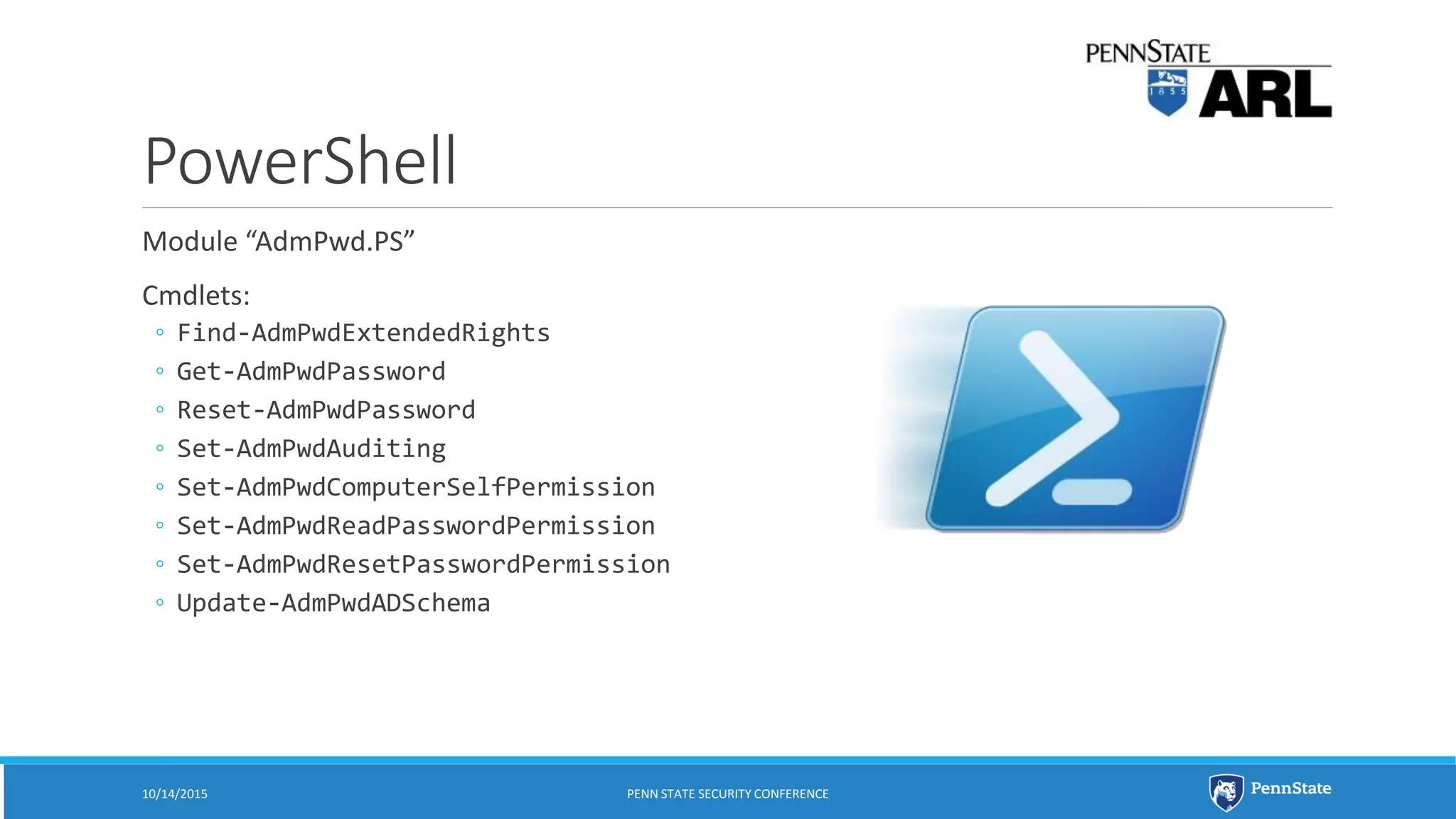 PSU Security Conference 2015 - LAPS Presentation | PDF