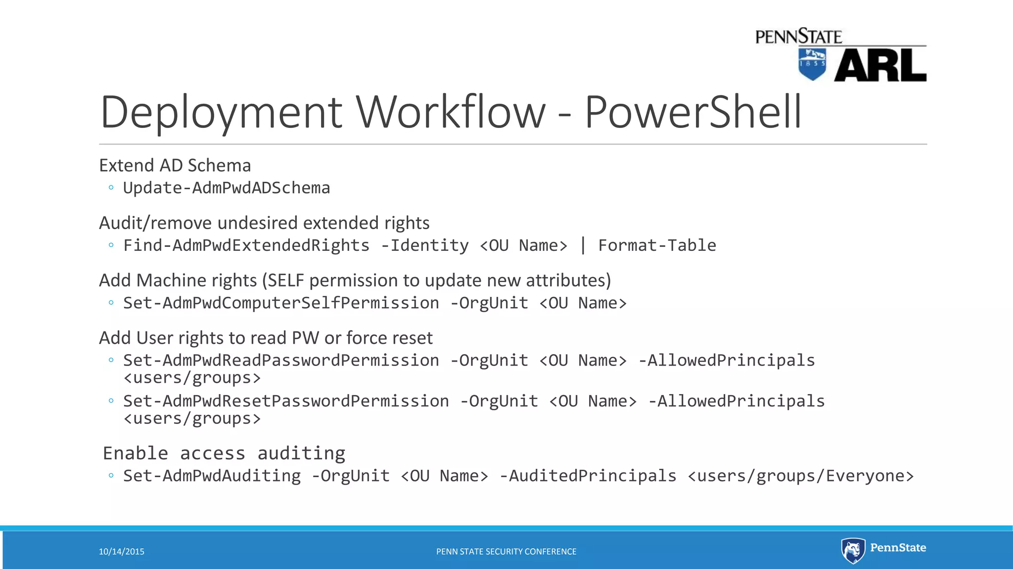 PSU Security Conference 2015 - LAPS Presentation | PDF