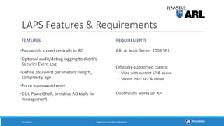 PSU Security Conference 2015 - LAPS Presentation | PDF