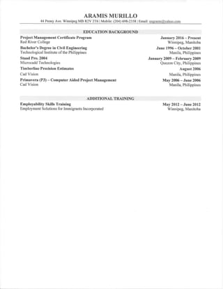 Aramis Murillo - RESUME | PDF