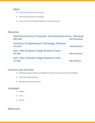 Umer Farooq CV | DOC