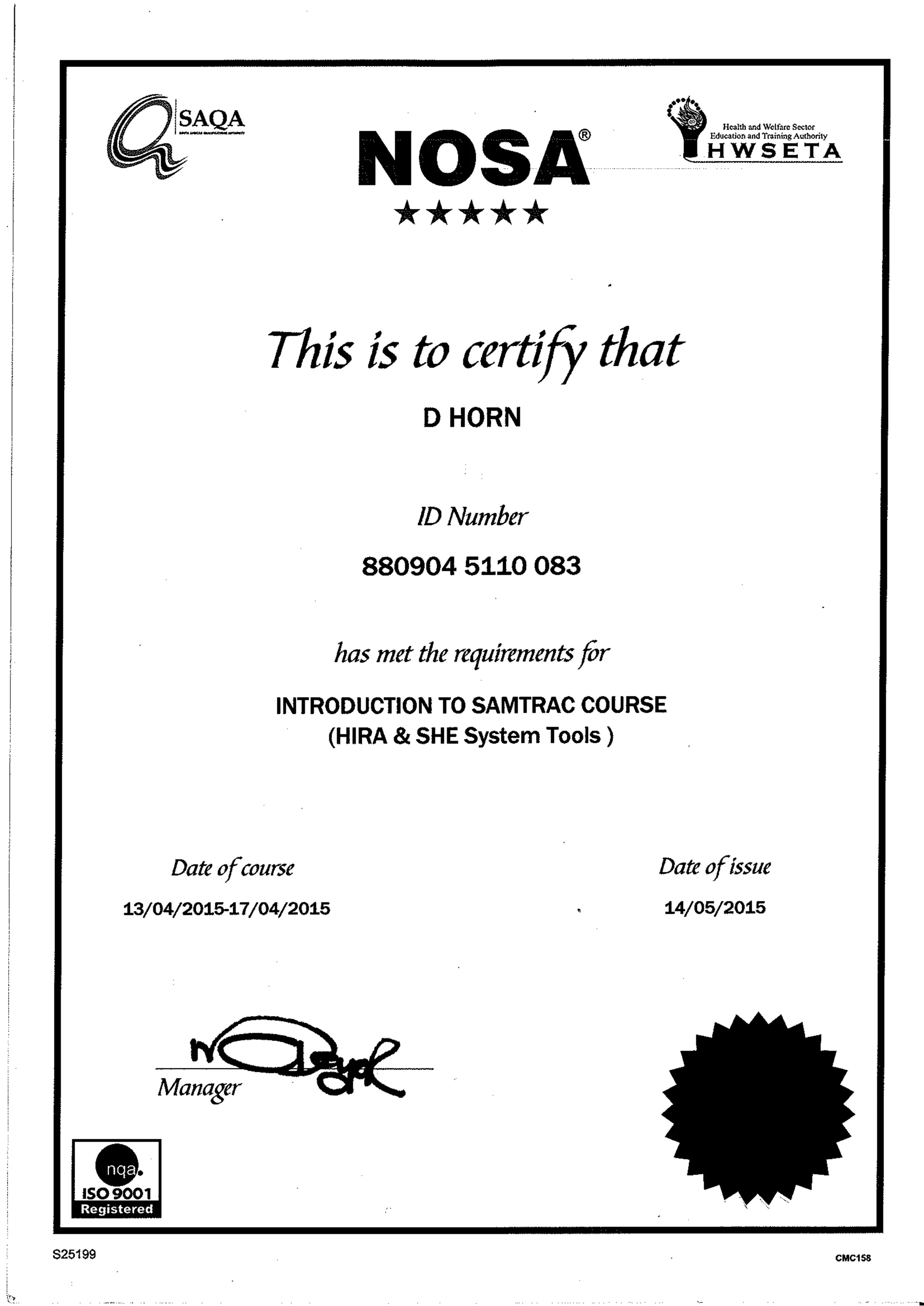 Samtrac introduction certificate | PDF