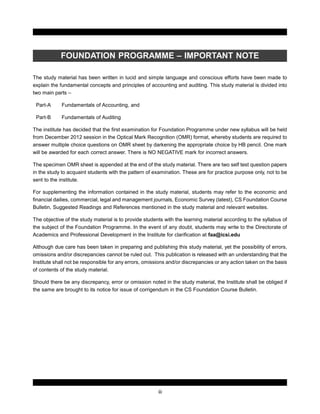 CS Foundation- Fundamentals of Accounting & Auditing | PDF