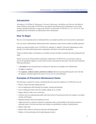 Maintenance Aspects of Owning your own aircraft. FAA P-8740-15 | PDF ...