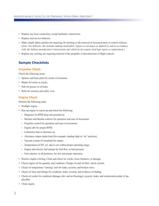 Maintenance Aspects of Owning your own aircraft. FAA P-8740-15 | PDF