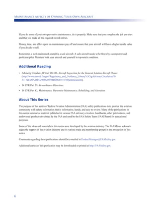 Maintenance Aspects of Owning your own aircraft. FAA P-8740-15 | PDF ...