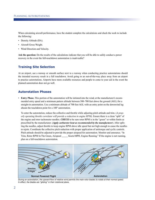 Planning Autorotations FAA P-8740-71 | PDF