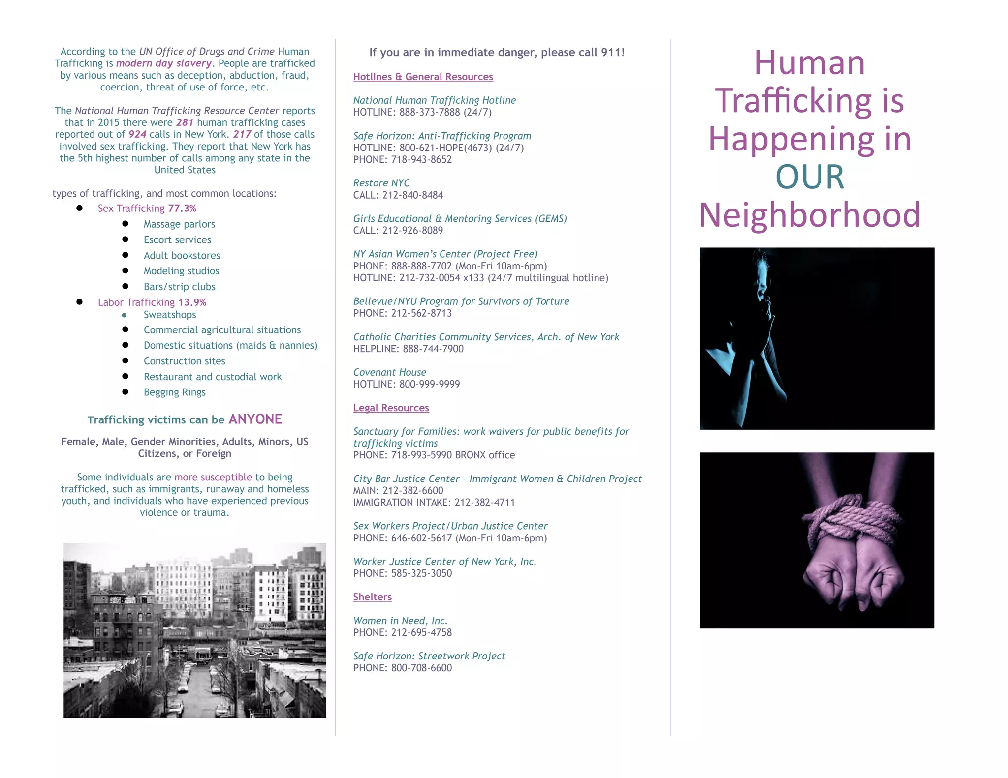 Human Trafficking Pamphlet | PDF | Crime & Harmful Acts to Individuals ...