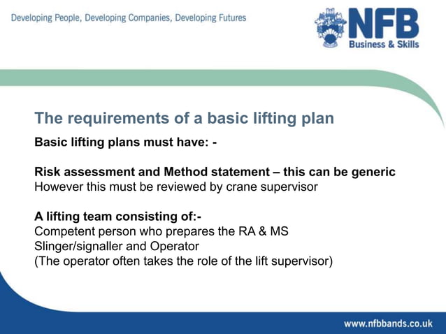 Lifting plans for non-crane lifts on small construction sites | PPTX