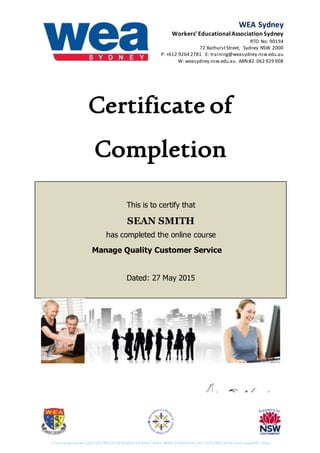 Certificate of Completion Smith Sean | DOCX