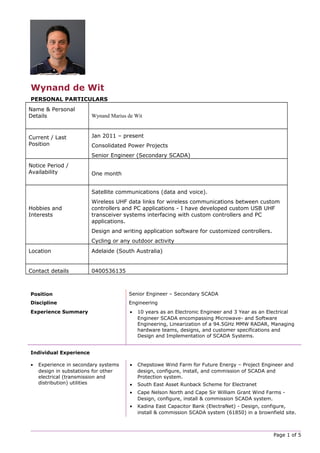 CV CPP Wynand de Wit - updated 02.04.15