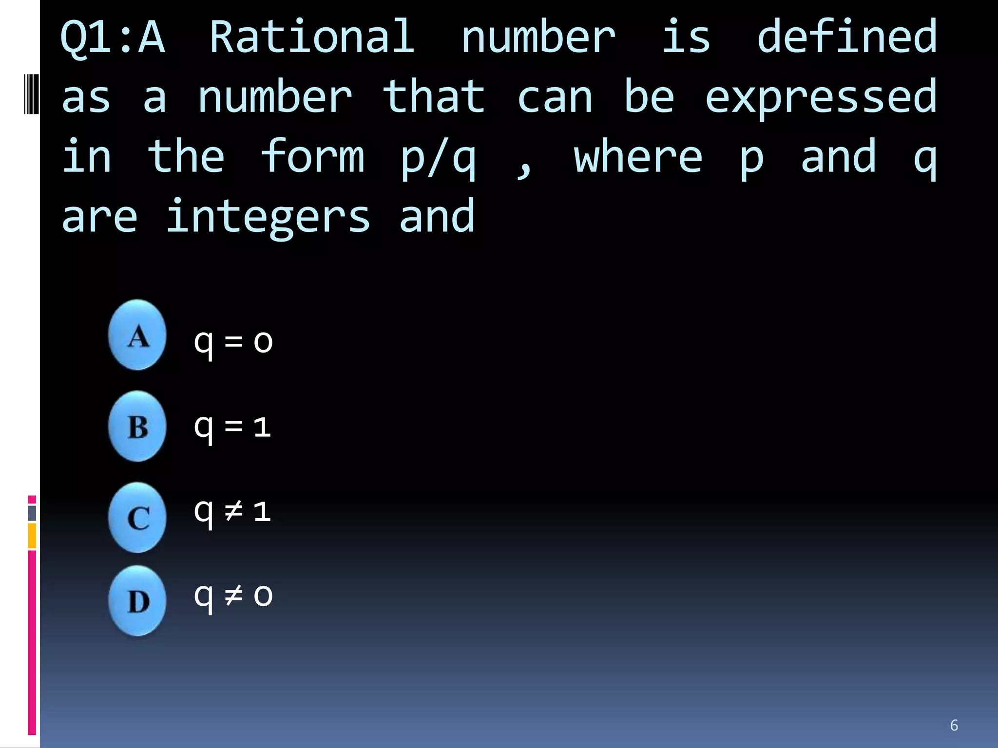 Programed instructional material: Rational Numbers | PPT