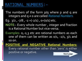 Programed instructional material: Rational Numbers | PPTX