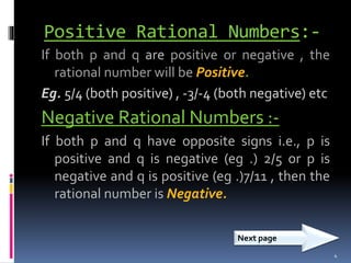 Programed instructional material: Rational Numbers | PPTX
