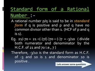 Programed instructional material: Rational Numbers | PPTX
