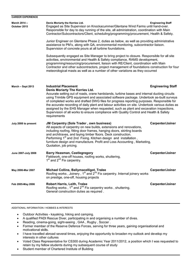 Justin McCarthy CV | PDF