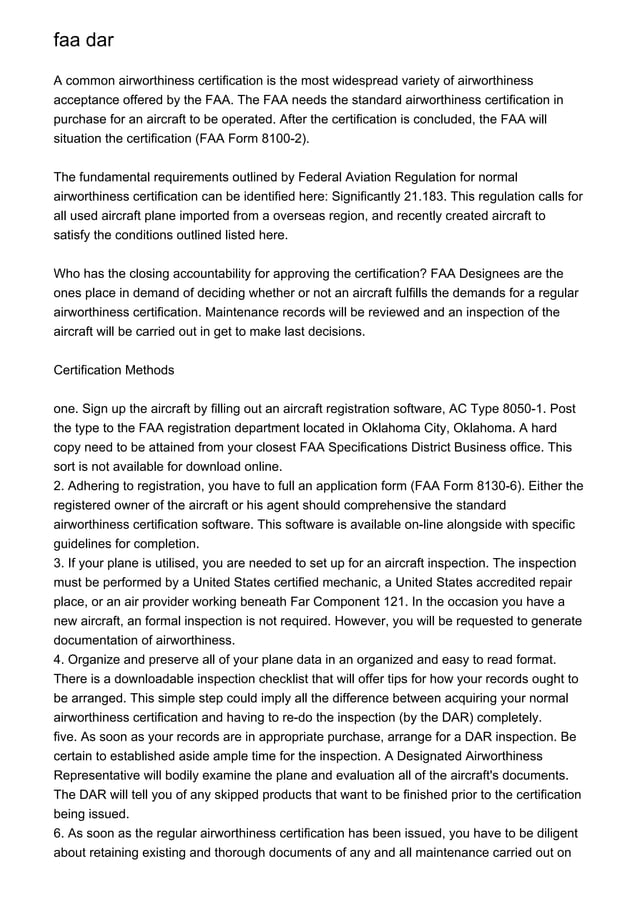 faa dar | PDF