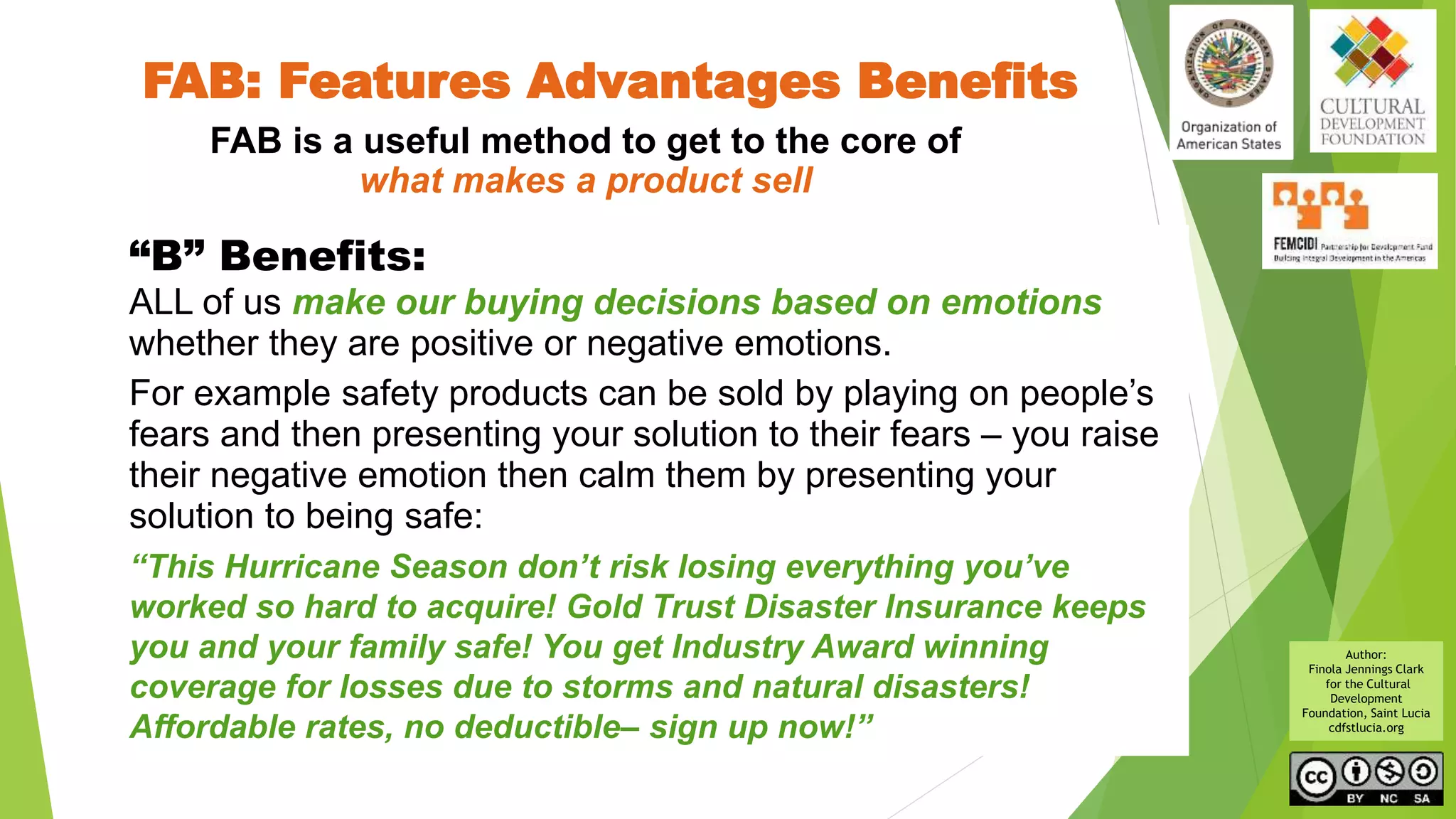 F.A.B. Features, Advantages and Benefits | PPTX